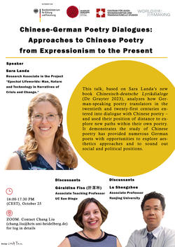 Chinese-German Poetry Dialogues • “Worldmaking from a Global ...